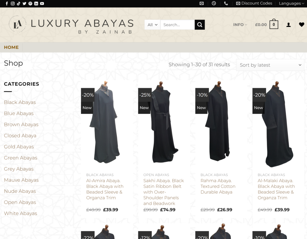Luxury Abayas. Best Buy Online UK Shop - Luxury Abayas
